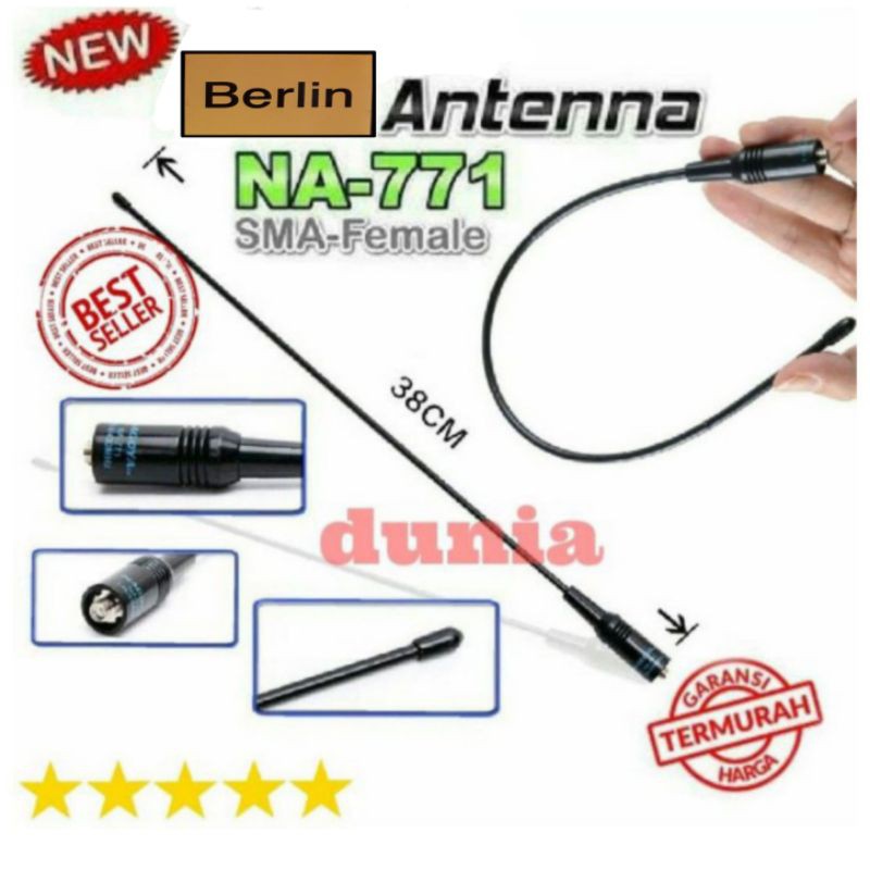 Jual Antena HT berlin NA 771 Duelband VHF-UHF SMA FEMALE | Shopee Indonesia