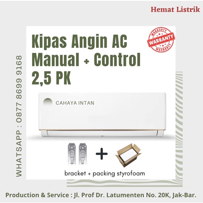 Jual Kipas Angin Model AC 2,5 PK Manual Dengan Control (Polos/Karakter ...