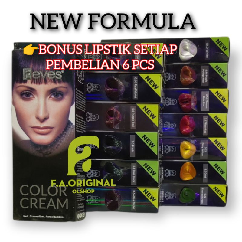 Jual CAT RAMBUT rijek box FEVES HAIR COLOR CREAM PERMANENT SEMIR RAMBUT ...
