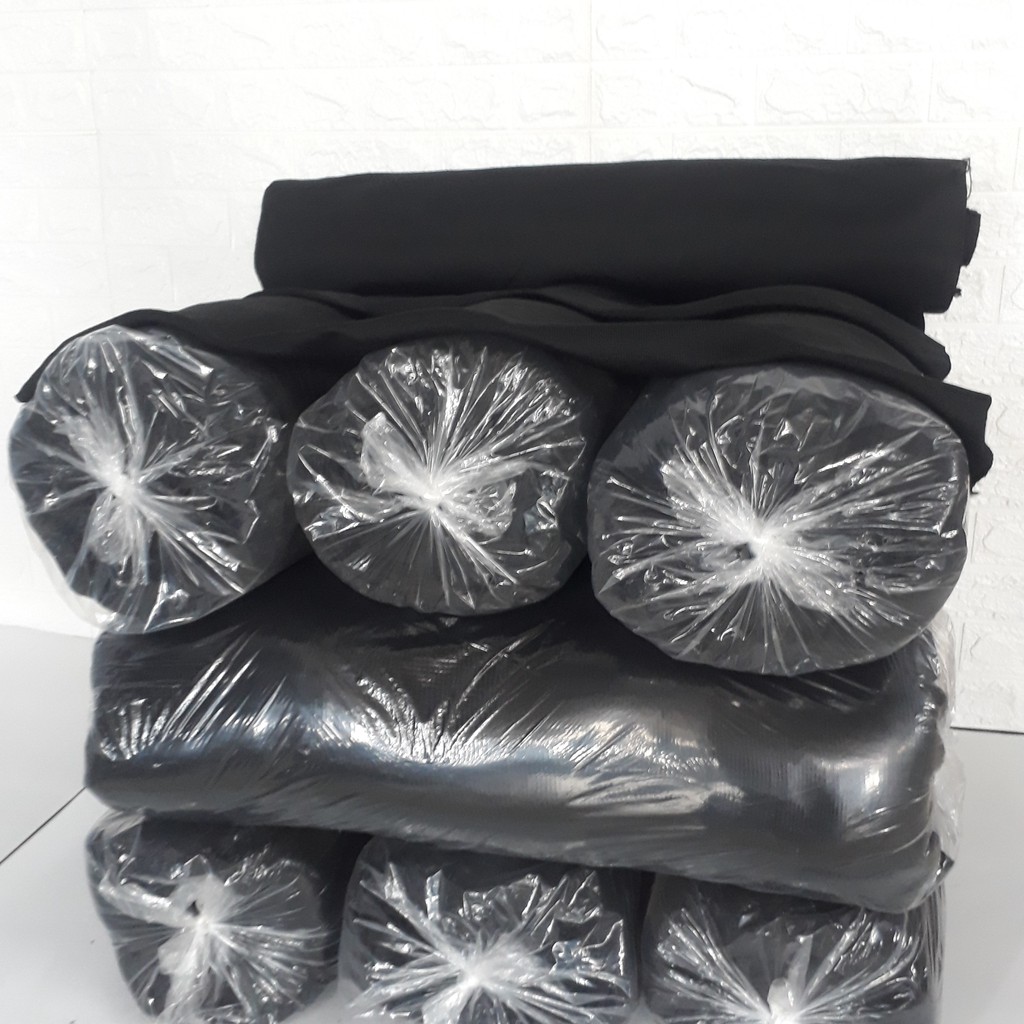 Jual Bahan kain RIB /BUR /hitam polos lebar 80cm, untuk jaket sweater ...