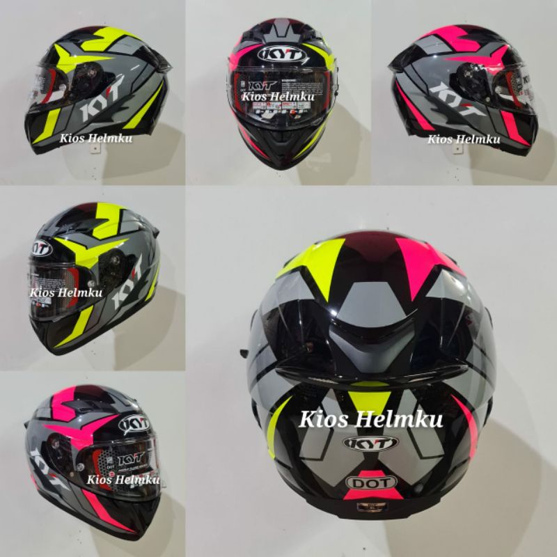 Jual Helm KYT Falcon FR RAID black fuxia/Helm Kyt Fullface/Helm viral ...