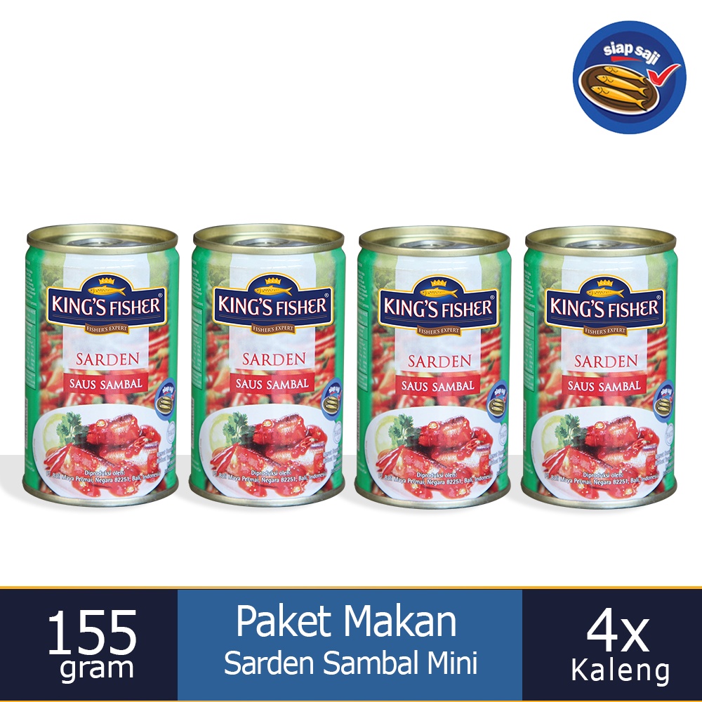 Jual Paket Makan 4 King's Fisher Sarden mini saus sambal Makanan Kaleng ...