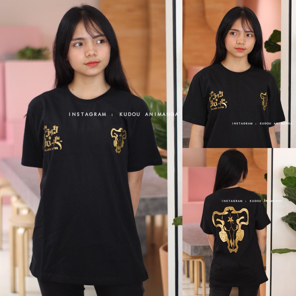 Jual Tshirt Black Bull Black Clover Gold Anime Manga Kaos Kuro no Bōgyū ...