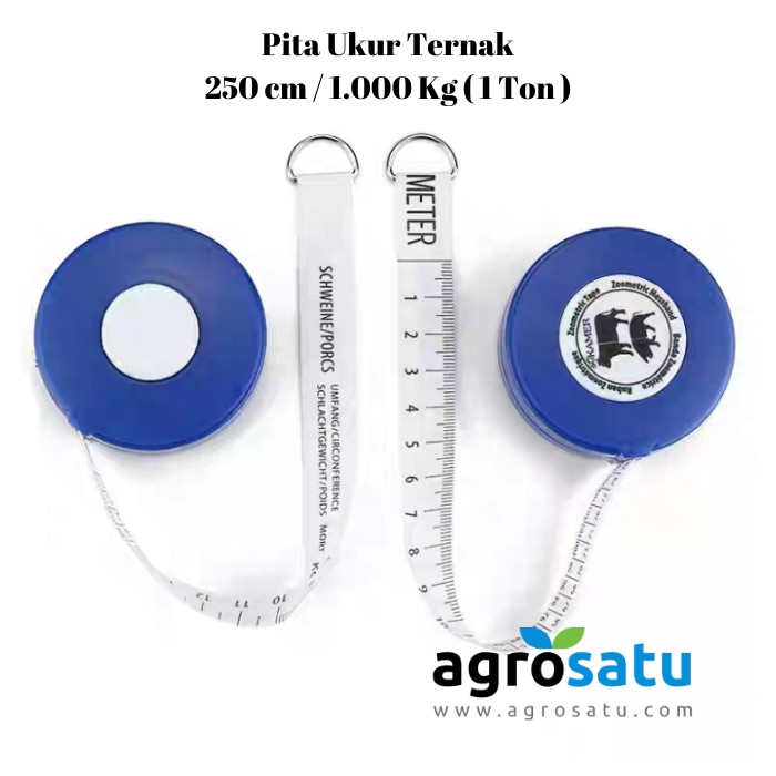 Jual Pita Ukur Ternak Sapi Babi 250cm 1 Ton / Mengukur Lingkar Dada ...