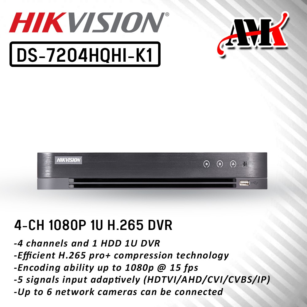Jual DVR Hikvision 4 Channel IDS-7204HQHI-M1/E H.256 Up to 4MP Camera ...