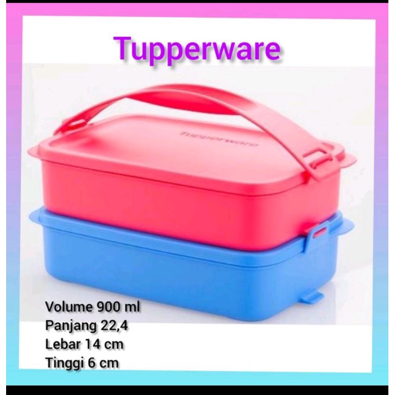 Jual Tupperware Click To Go Rectanguler 900ml | CTG | Rantang susun ...