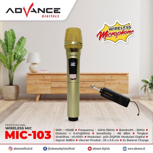 Jual Advance Mic101 103 Microphone Wireless Bluetooth Karaoke GRATIS Baterai | Shopee Indonesia
