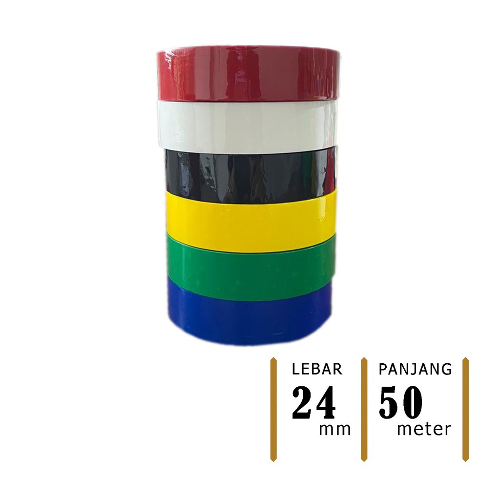 Jual ISOLASI WARNA WARNI 12 MM / LAKBAN OPP TAPE 12 mm X 50 meter ...