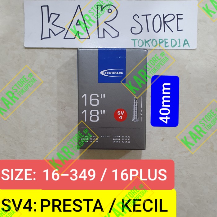 Jual BAN DALAM SCHWALBE SV4 AV4 16-349 PRESTA DAN SCHRADER 40MM BAN DALEM | Shopee Indonesia