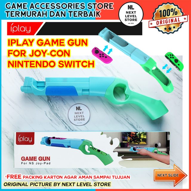 Jual Game Gun Nintendo Switch ORIGINAL iPLAY JoyCon Joy Con - BIRU ...