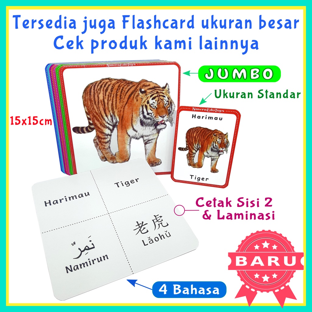 Jual Flashcard BINATANG Darat Air Udara, Kartu Pintar Belajar Hewan ...