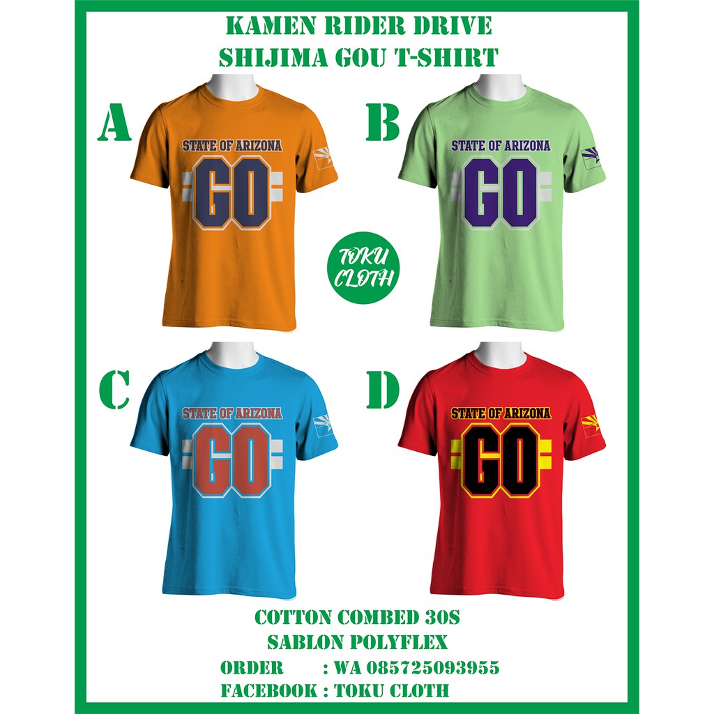 Jual Kamen Rider Drive / Mach Shijima Gou T-Shirt / Kaos "GO" | Shopee ...