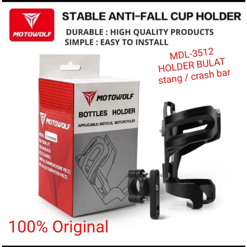 Jual Holder Botol Minum sepeda Motor Motowolf bottles holder stang ...