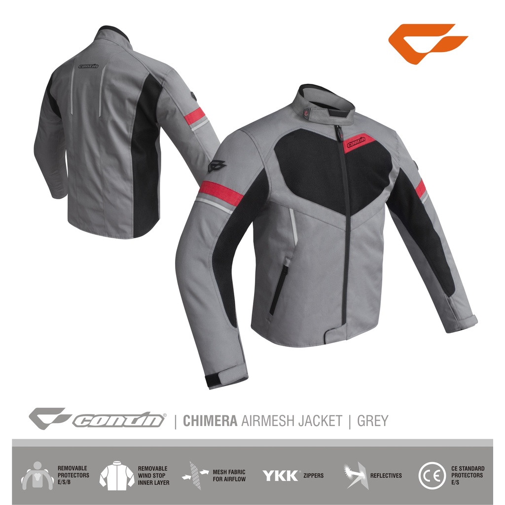 Jual Continmoto Jaket Motor Touring Contin Chimera - Grey | Shopee ...
