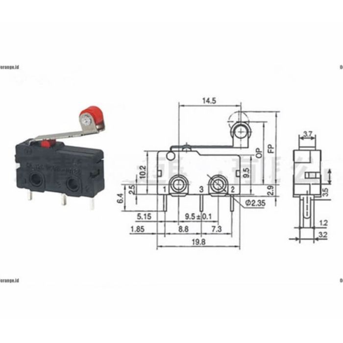 Jual SUM Micro Limit Switch Normal Close Open KW12 3Z Roller roda 5A Tombol ZKI.com | Shopee ...