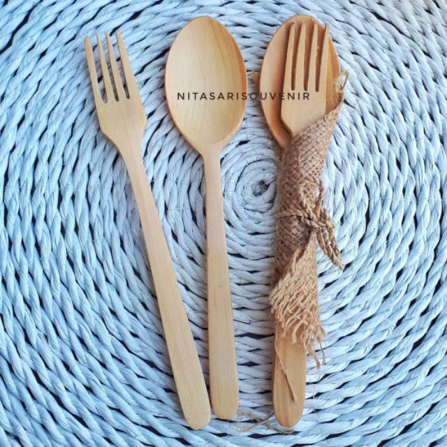 Jual Sendok Garpu Kayu SOUVENIR SENDOK KAYU | Shopee Indonesia