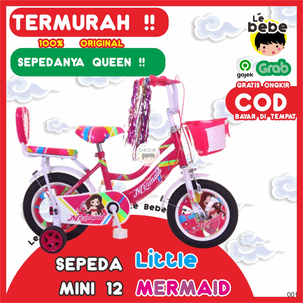 Jual Sepeda Lipat Folding Bike Mini 12 Element Little Mermaid Sepeda ...