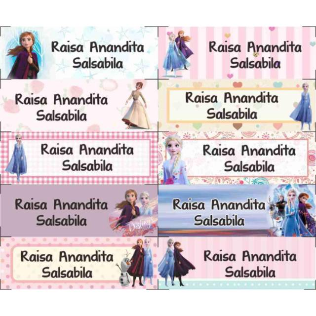 Jual STICKER LABEL NAMA FROZEN. LOL. PRINCESS | Shopee Indonesia
