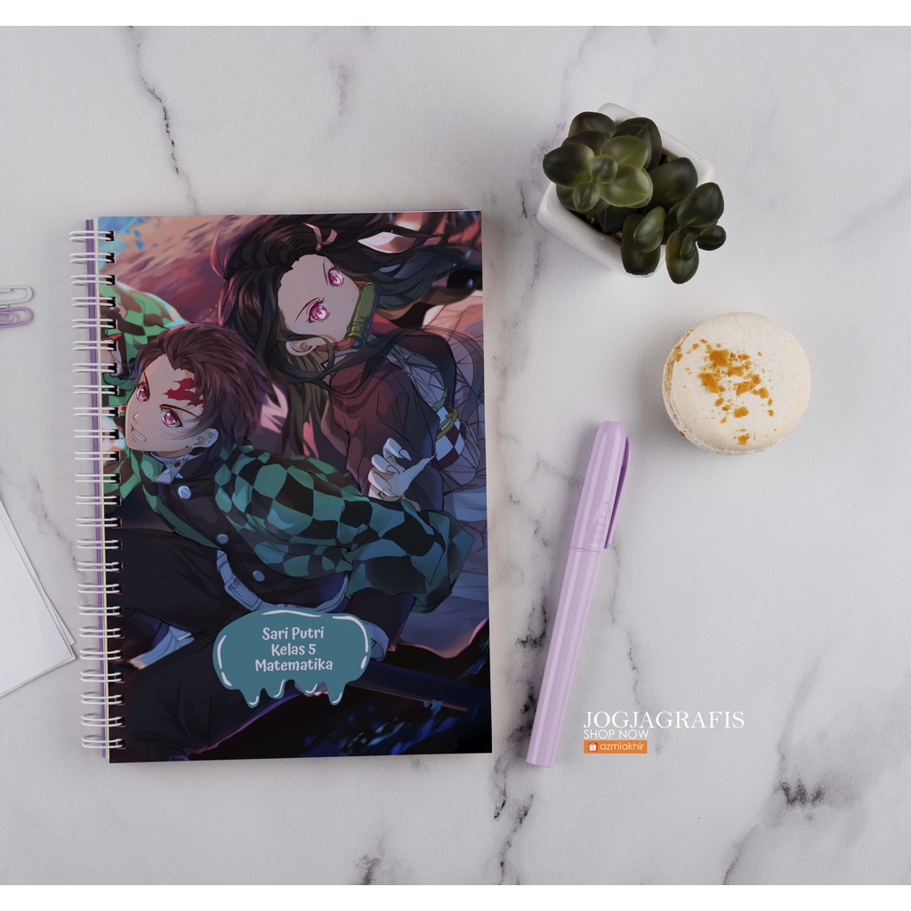 Jual Notebook Anime Demon Slayer A5 Custom Desain / BUKU TULIS CUSTOM ...