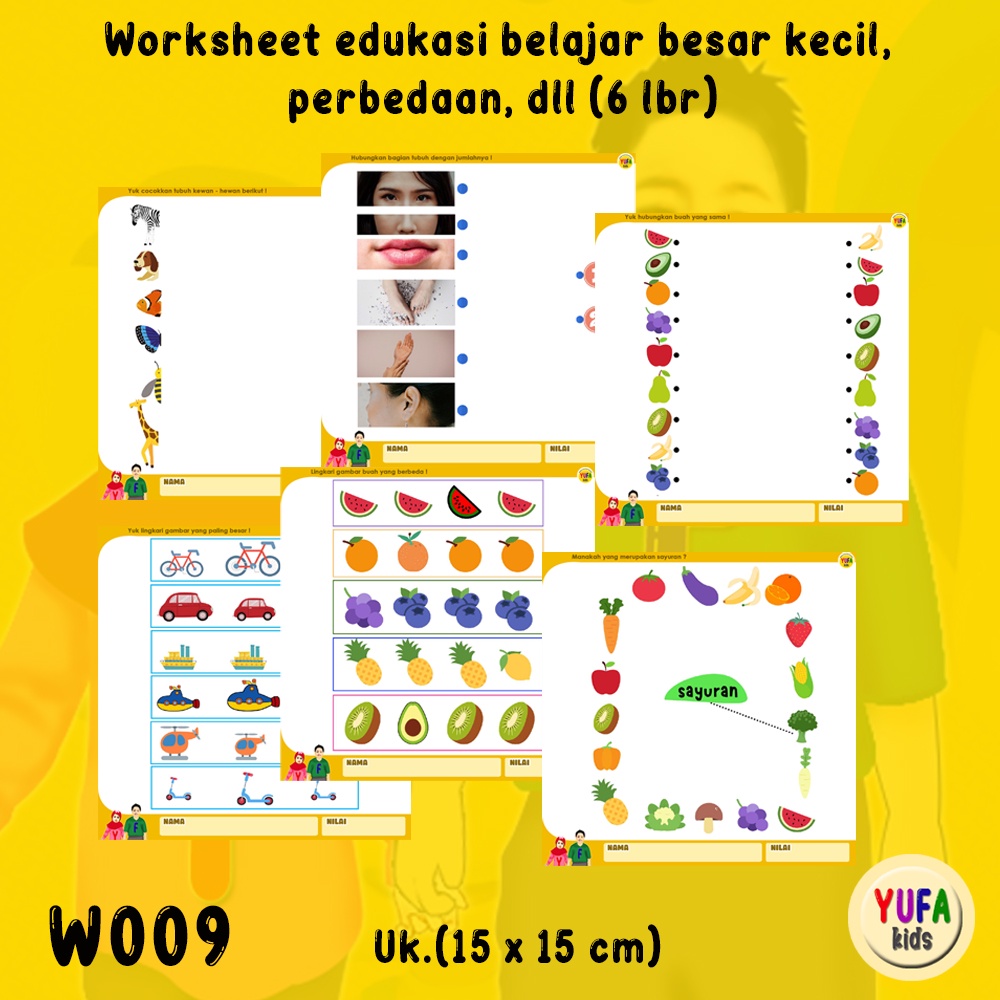 Jual W009 Worksheet paud/TK - Worksheet worksheet belajar besar kecil ...