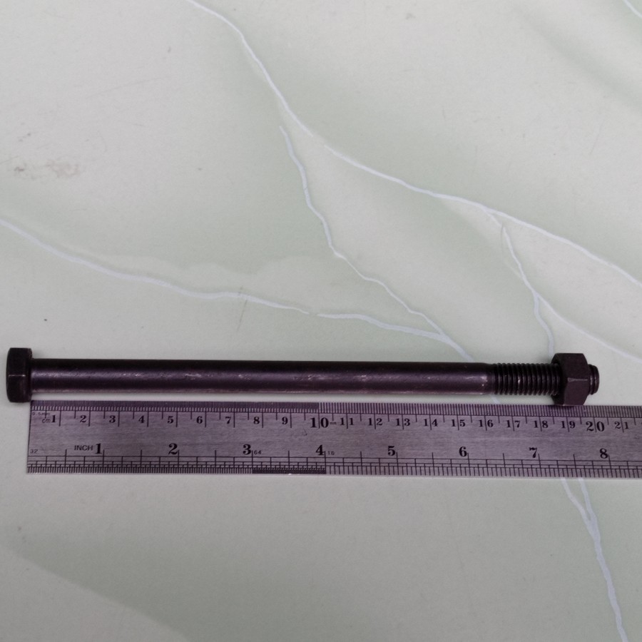 Jual BAUT BAJA M12 X 200 HTB GRADE 8.8 M12X200 HALF DRAT KUNCI 19 ...
