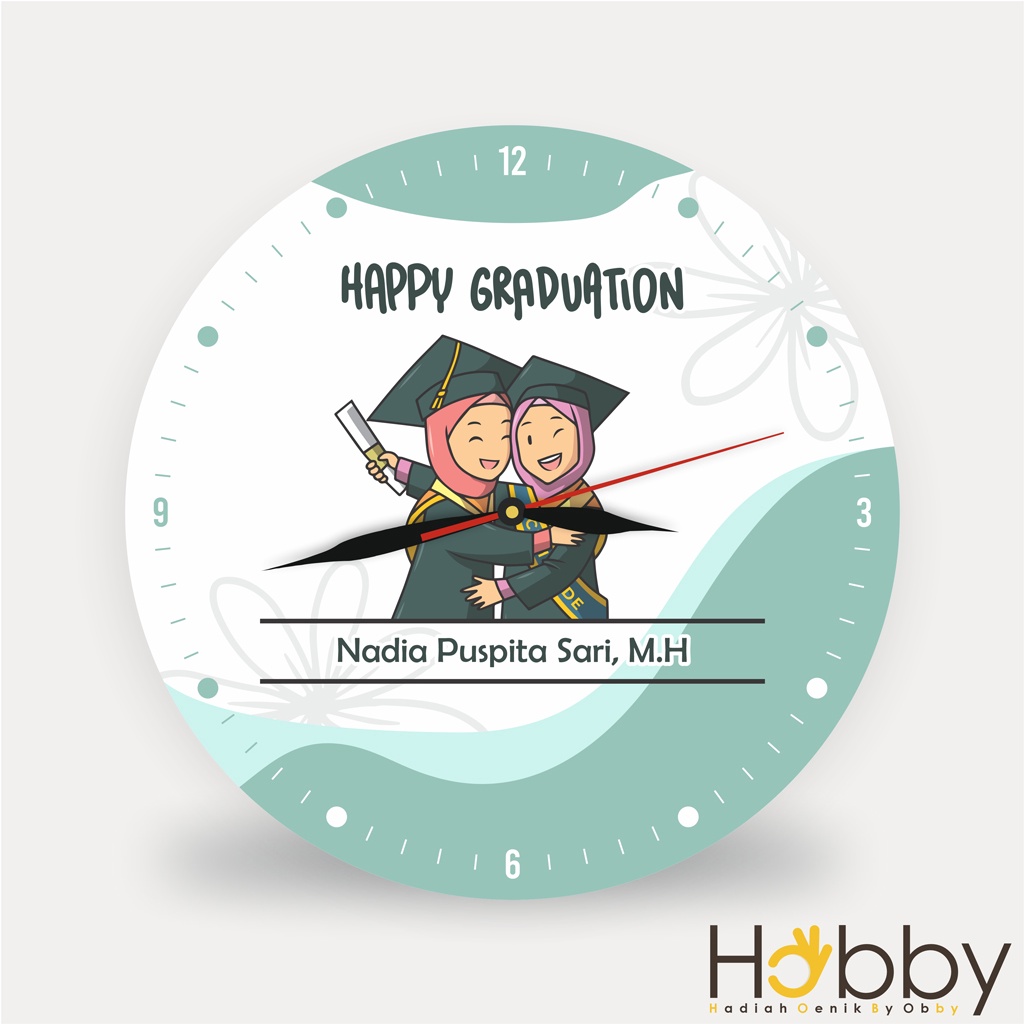 Jual JAM DINDING CUSTOM UNIK NAMA KARTUN KADO WISUDA KAYU GIFT ...