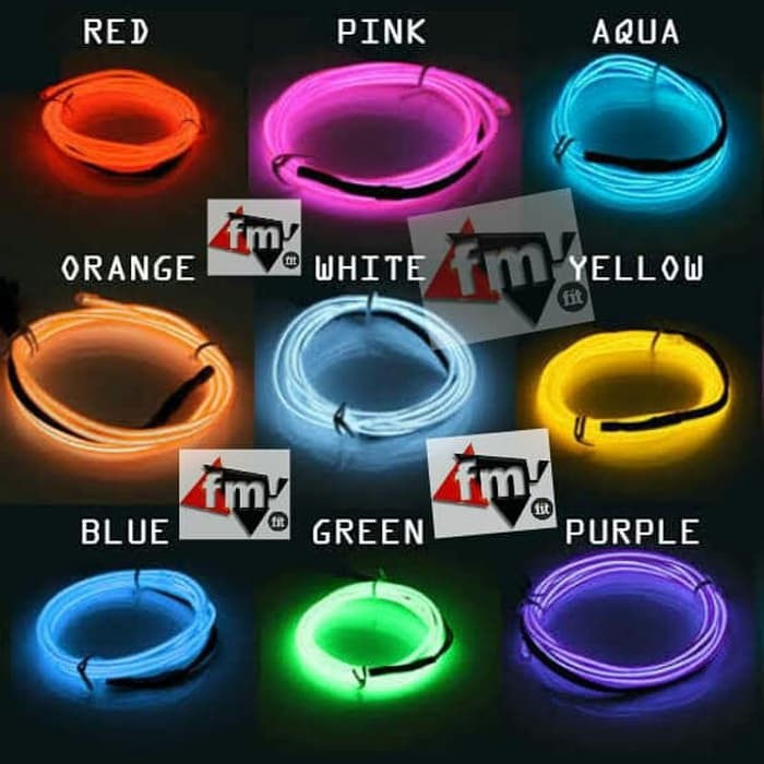 Jual ori elwire led tumblr flexible el wire strip with head connector ...