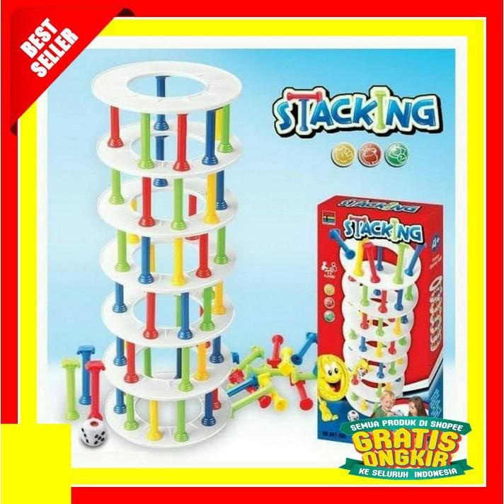 Jual STACKING GAME - MIRIP UNO STACKO MAINAN ANAK TEAM FAMILY GAME ...