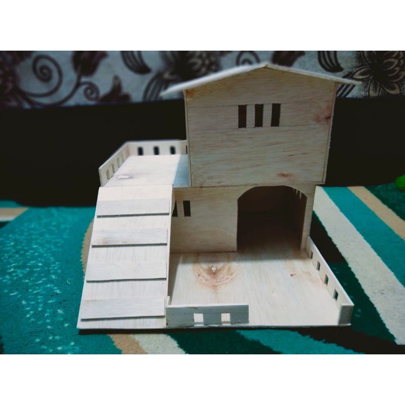 Jual Rumah Hamster / Landak Mini / Marmut Tingkat Kayu Size Besar ...
