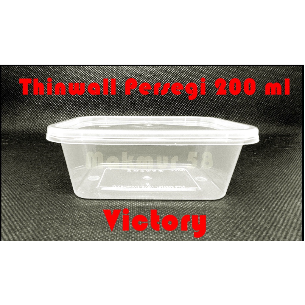 Jual Thinwall Victory Persegi Rectangle 200 Ml Kotak Plastik