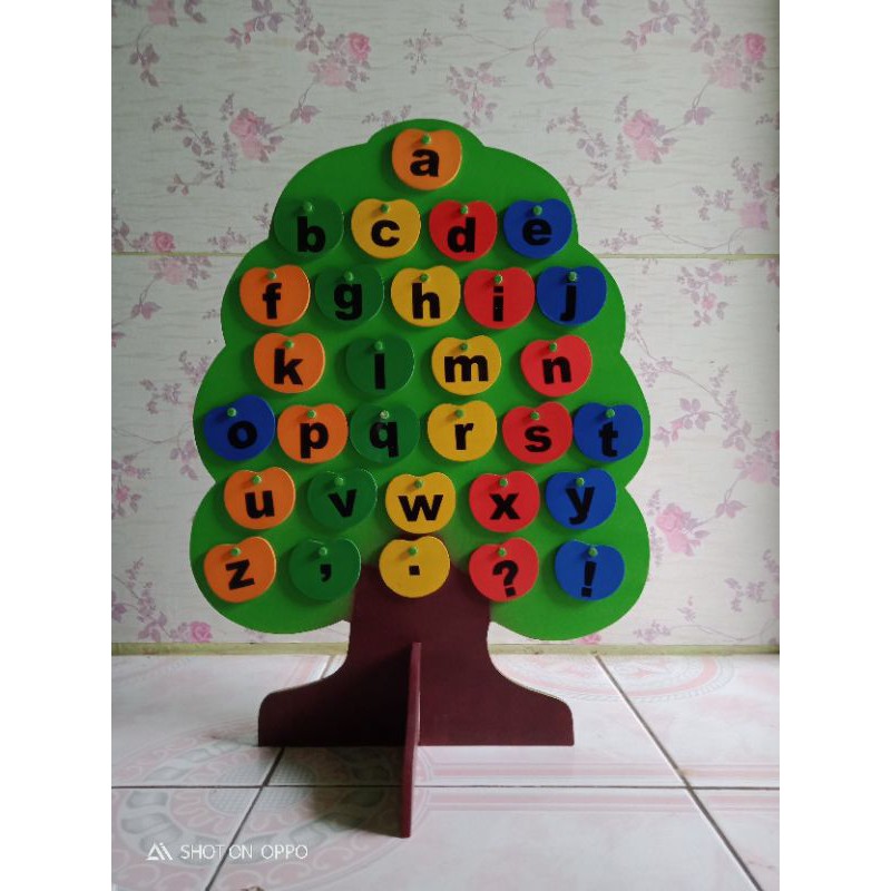 Jual mainan edukasi mainan kayu pohon abjad mainan anak | Shopee Indonesia