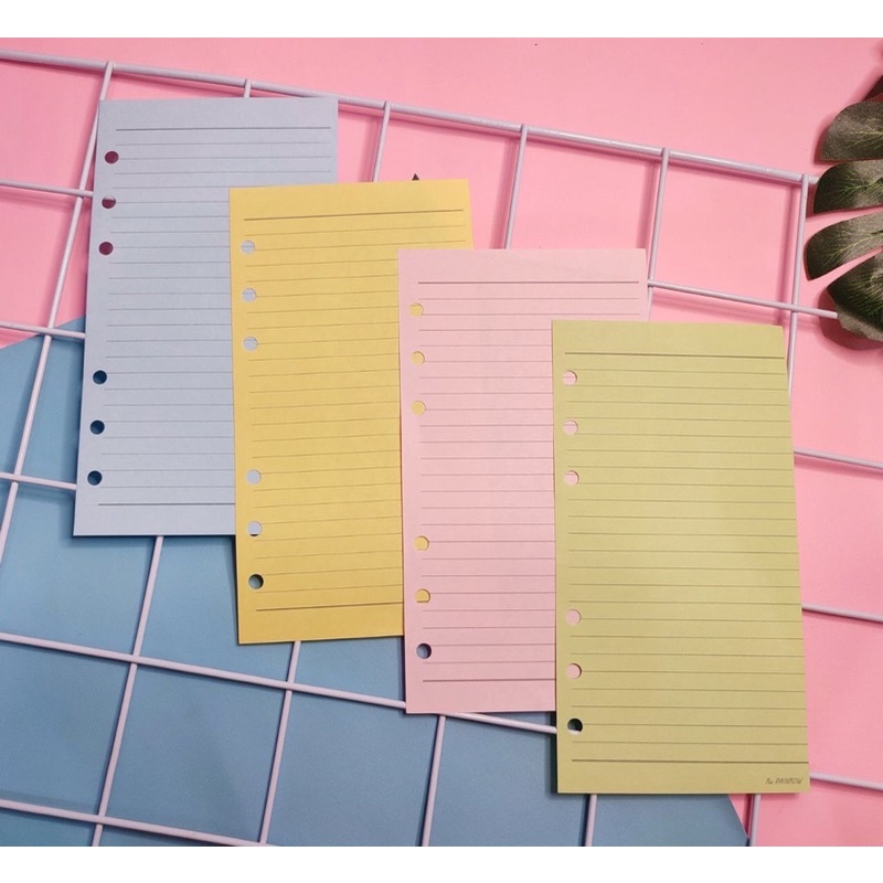 Jual Kertas Loose Leaf Isian Refill Binder A6 Ring 6 Notes Warna Buku ...