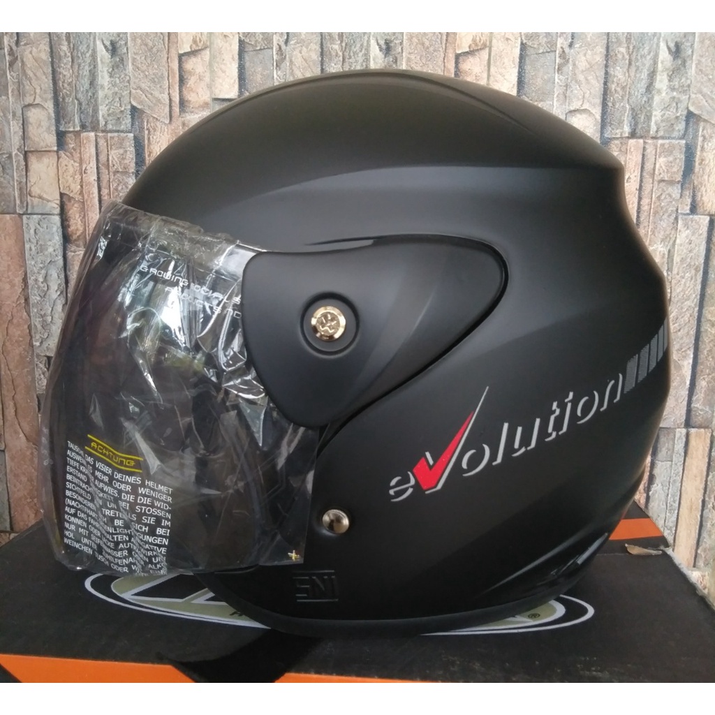 Jual Helm Evolution Hitam doff Helm Dewasa Standart SNI Bukan DOT atau ...