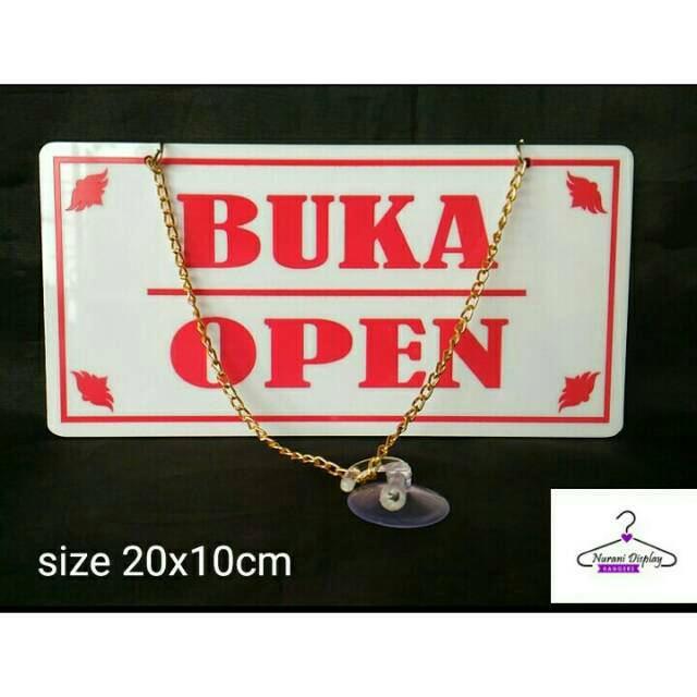 Jual Tanda Pintu Sign Tulisan Buka Tutup atau Open Close Acrylic Bolak ...