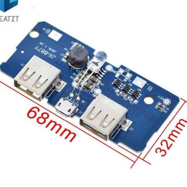 Jual JX-887Y MODULE CHARGER POWERBANK step up boost 2 output USB ...