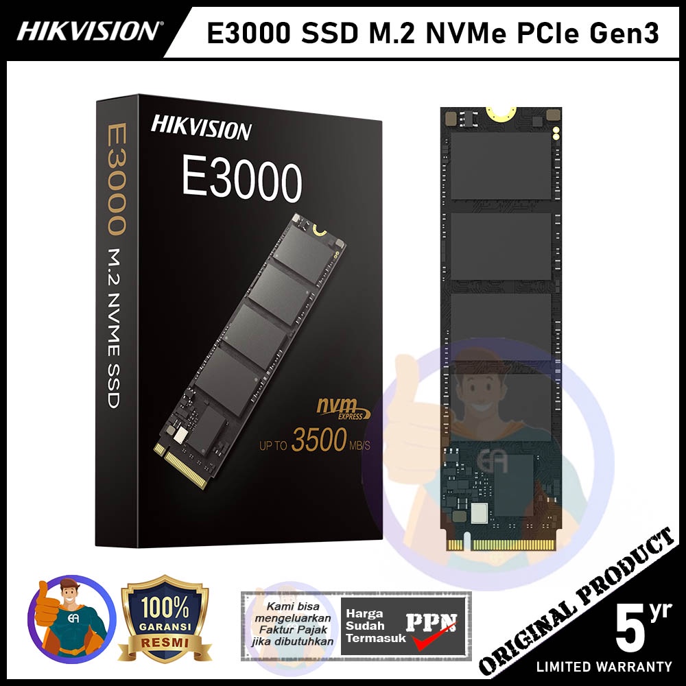 Jual SSD HIKVISION E3000 1TB M.2 NVMe PCIe Gen3 | Shopee Indonesia