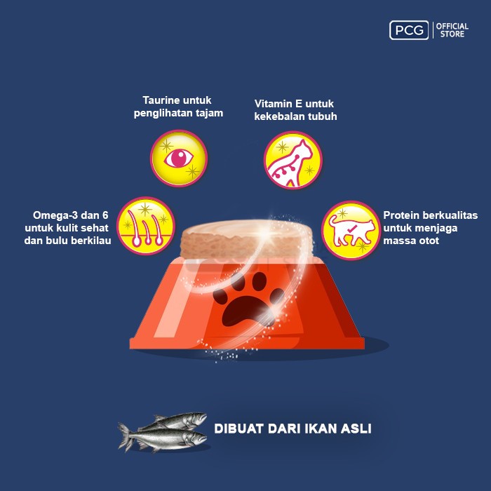 Jual Me-O Pouch Cat Food Adult Otak - Otak with White Fish and Crab ...