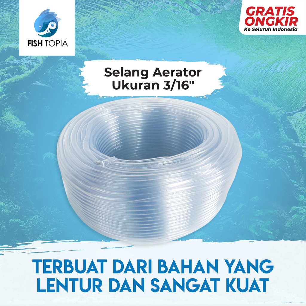 Jual Selang Aerator Ukuran 3/16" 2 Meter Selang Aquarium Aquascape Air ...