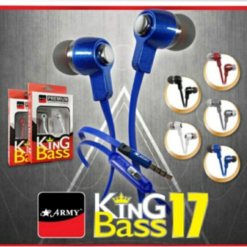 Jual Headset ARMY KING BASS Hansfree Stereo Earphone Extra Bass ...