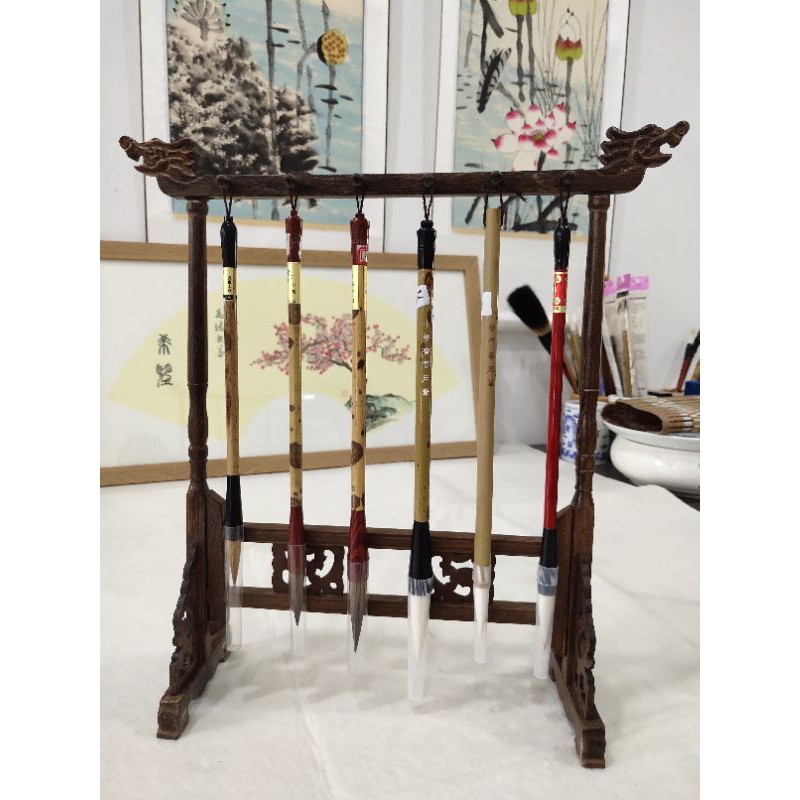 Jual gantungan kuas kayu Kaligrafi shufa maobi 6 titik bahan kayu ...