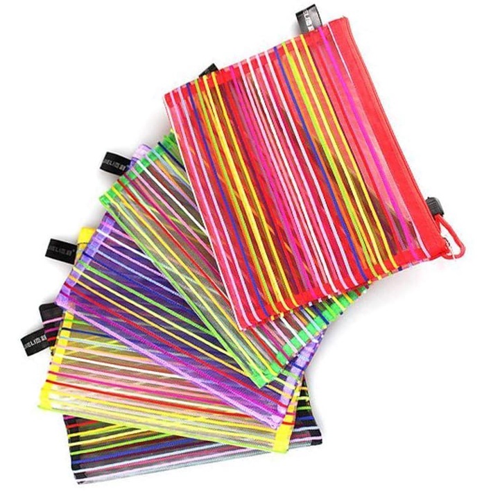 Jual Zipper Bag Salur Map Dokumen Resleting B4 Map Jaring Pelangi