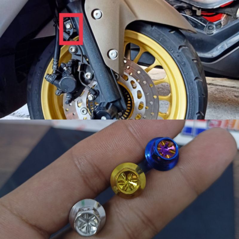 Jual baut probolt breket selang rem sensor spedo depan Yamaha Nmax Aerox Lexi stainless original ...
