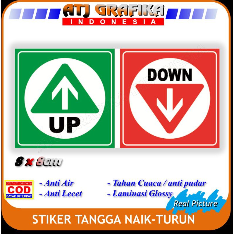 Jual Stiker Tangga naik turun sticker up down K3 safety arah jalan ...