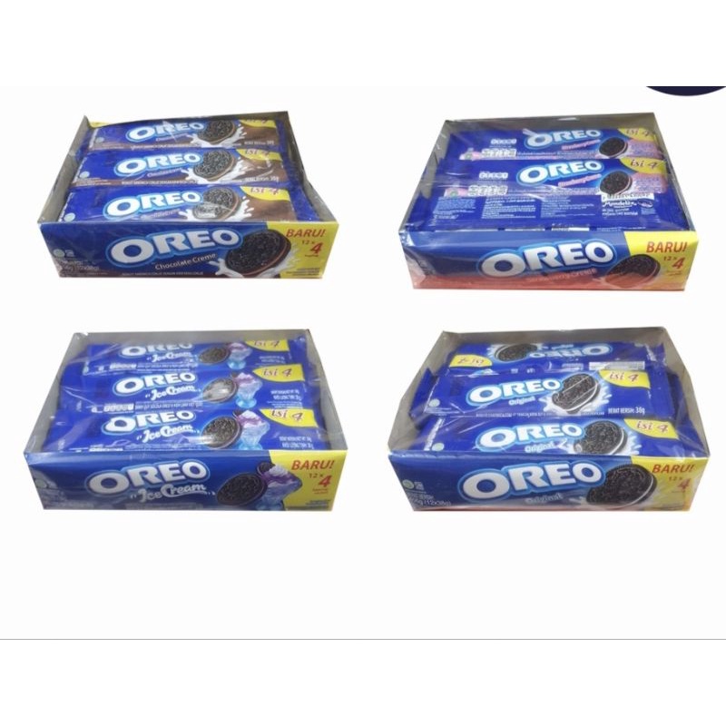 Jual Biskuit oreo isi 4 keping 1 box 12sachet | Shopee Indonesia