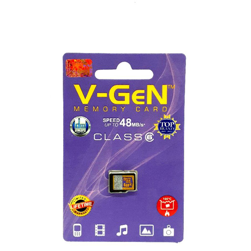 Jual Micro SD V-GEN 4GB Class 6 Original Vgen / MicroSD 4GB V Gen ...
