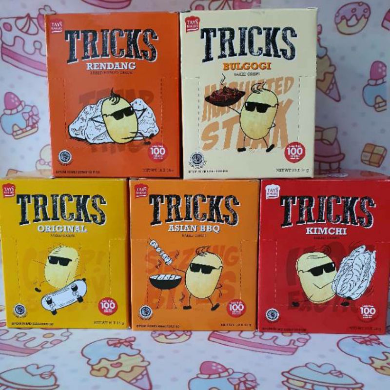 Jual TRICKS BISKUIT KENTANG POTATO BAKED CHIPS 1BOX ISI 10 PCS SNACK ...