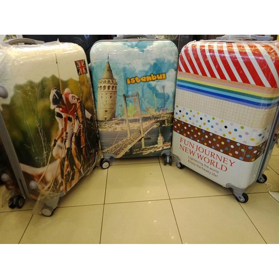 Jual koper polo fiber gambar motif roda 4 uk 24 inc | Shopee Indonesia