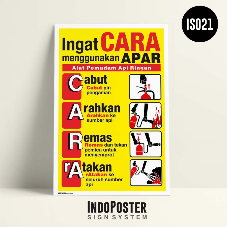 Jual Poster K3 Keselamatan Kerja Safety Ingat CARA Menggunakan APAR ...