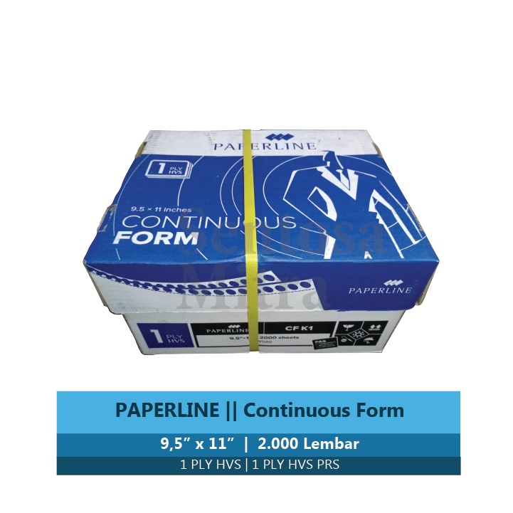 Jual Paperline Continuous Form Kertas Komputer 1 ply HVS PRS 9.5 x 11 ...