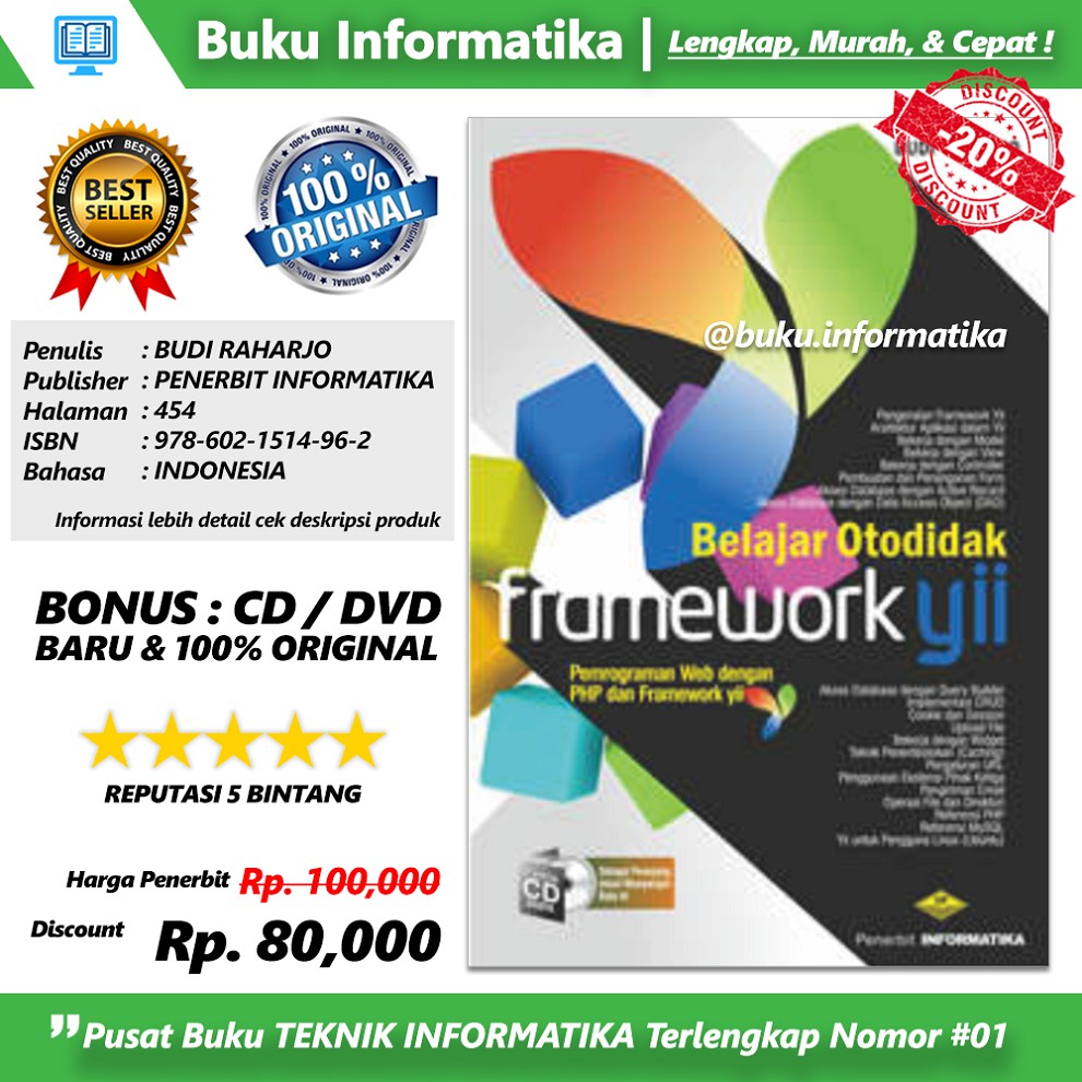 Jual Buku Belajar Otodidak Framework Yii + Bonus CD | Shopee Indonesia Jual Buku Belajar Otodidak Framework Yii + Bonus CD | Shopee Indonesia